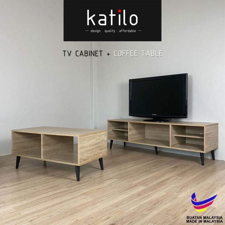 ORO Combo Set TV Cabinet + Coffee Table / TV Console Rak / Storage ...