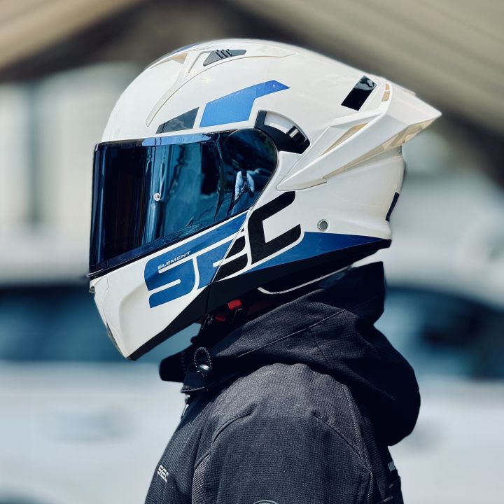 SEC Element Solid Modular Dual Visor Helmet with Free Extra Clear Visor ...