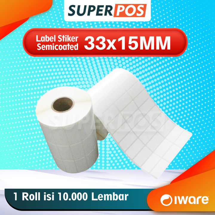 Kertas Label Stiker Semicoated 33x15mm 3 Line Isi 10.000 Pcs | Lazada ...