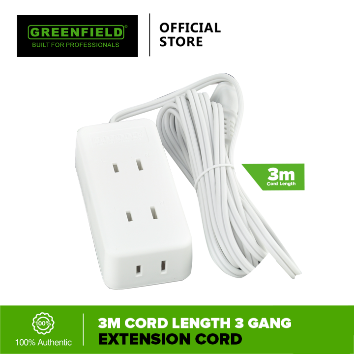 Greenfield 3 Gang 3M 6A Extension Cord | Lazada PH