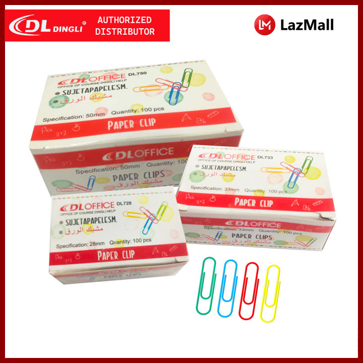 DL Paper Clips Nickel Plated Color Coated Clips 100pcs/box | Lazada PH