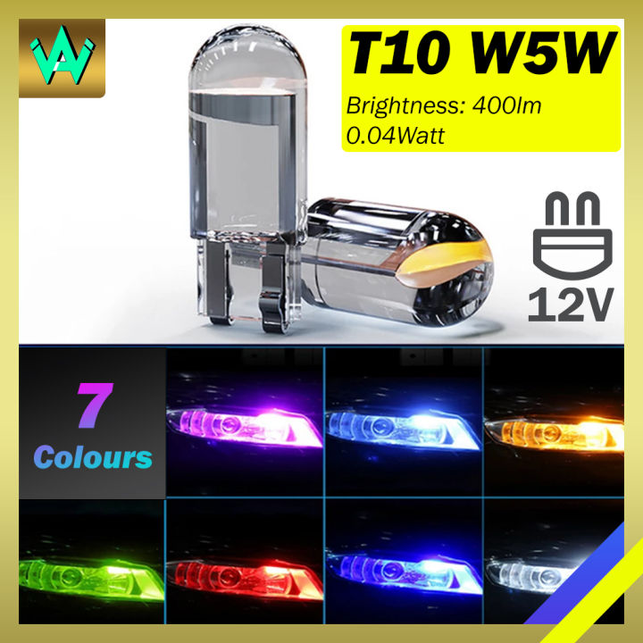 T10 W5W COB LED Bulb Parking Light Side Door Interior License Plate ...