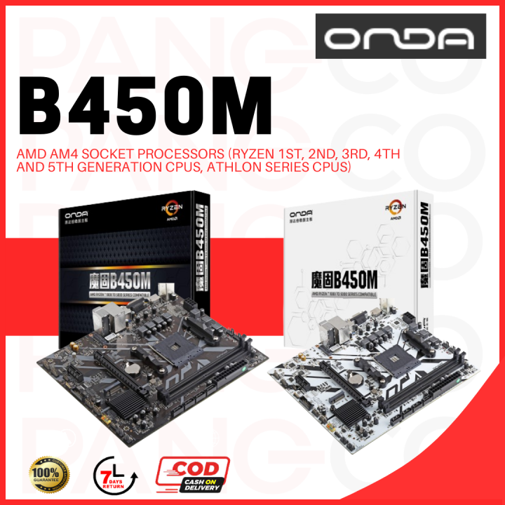 ONDA B450M M-ATX Supports AMD AM4 socket processors Ryzen 1st, 2nd, 3rd ...