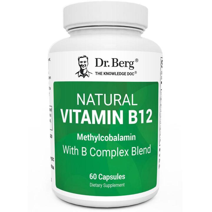 Natural Vitamin B12 - 1000 mcg of Methylcobalamin - with B complex and ...