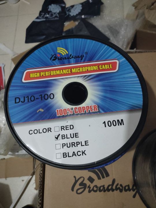 100 Meters cable Broadway Microphone Cable Stereo 6.5mm Heavy Duty Pure ...