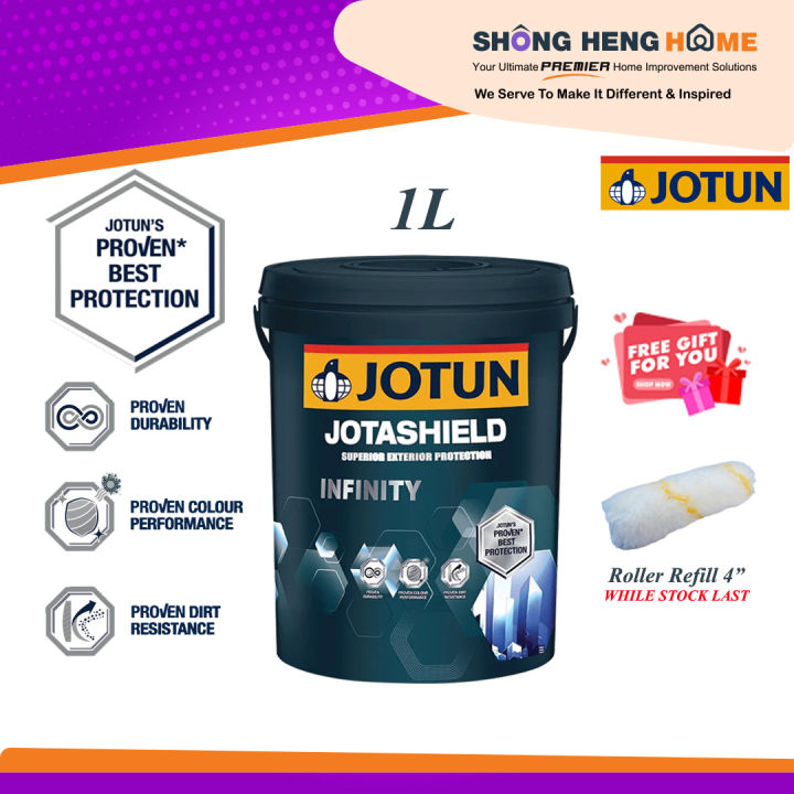 1L JOTUN Jotashield Infinity - Exterior Paint (Color Option) + Freegift ...