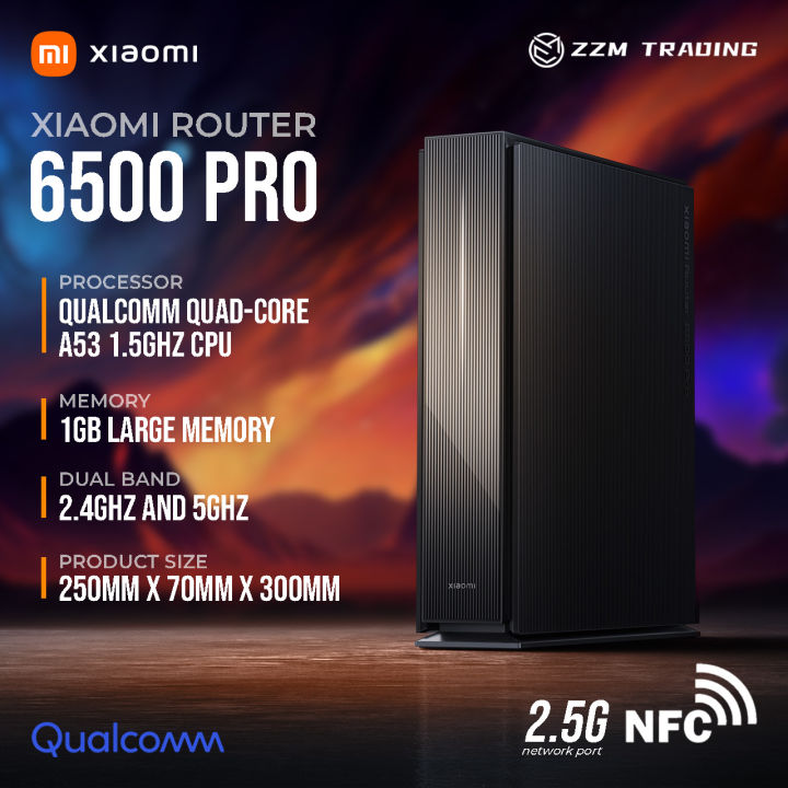 Xiaomi (MI) router 6500 Pro Quad-Core A53 2.5G Network port 1GB Large memory dual band 2.4GHz ...