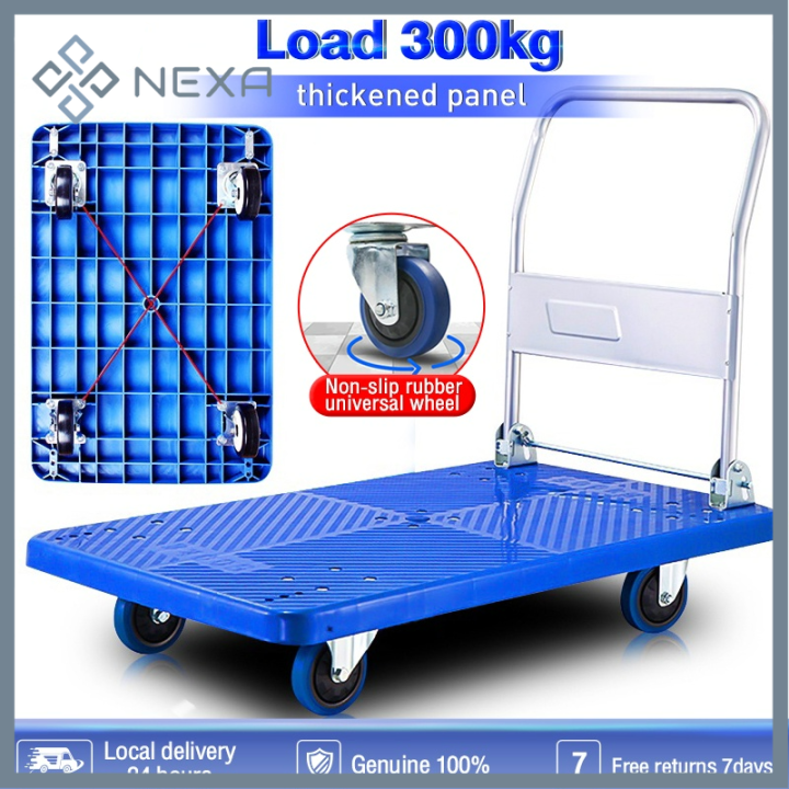NEXA Trolley Hand Truck Foldable Platform Trolley Capacity 300Kg Push Cart Multifunctional ...