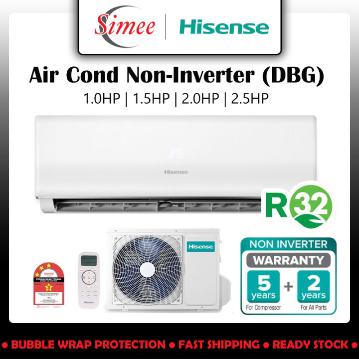 Hisense Aircond 1HP / 1.5HP / 2HP / 2.5HP ( R32 ) Non-Inverter Aircond ...