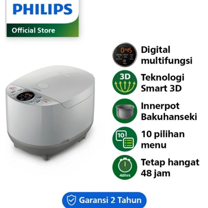 PHILIPS HD 4515 / 30 Rice Cooker Digital 10.Menu Penanak Nasi Serbaguna ...