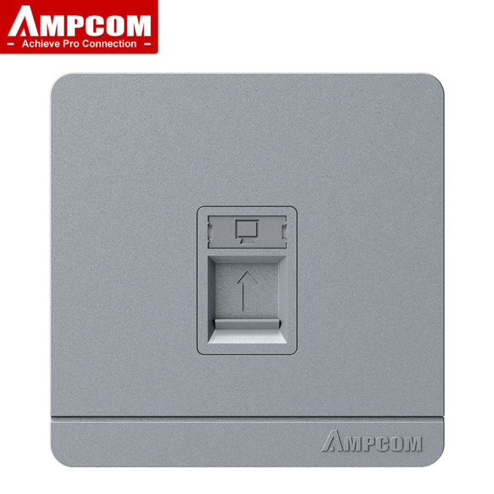 AMPCOM Wall Faceplate Socket Grey Wallplate 1-Port 2-Port 4-Port ...