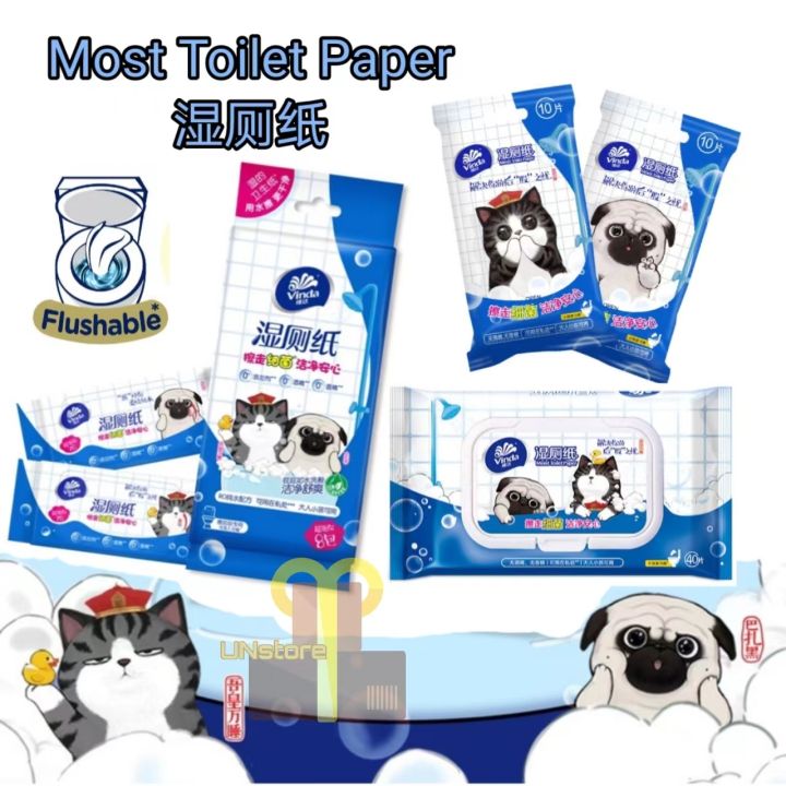 Vinda Moist Toilet Paper/Wet Wipes/Wet Tissue /Tisu Basah /Anti ...