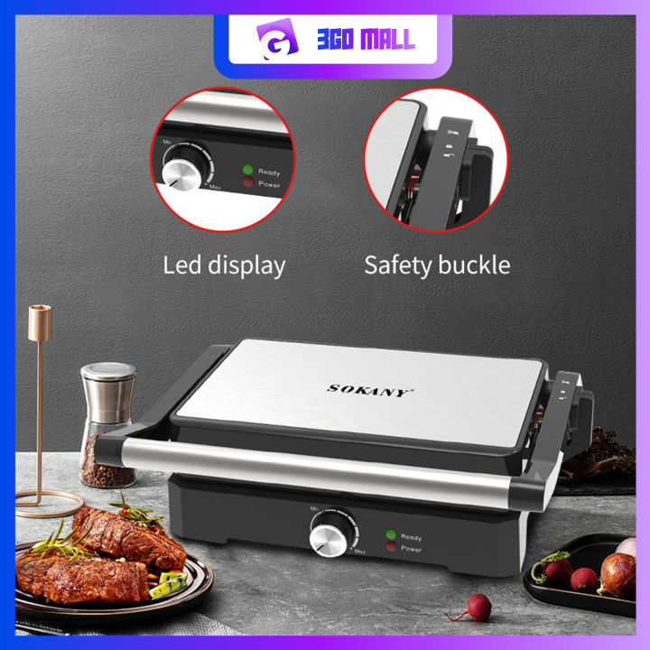 SOKANY 08026 NEW Electric Household Portable Panini Contact Grill ...