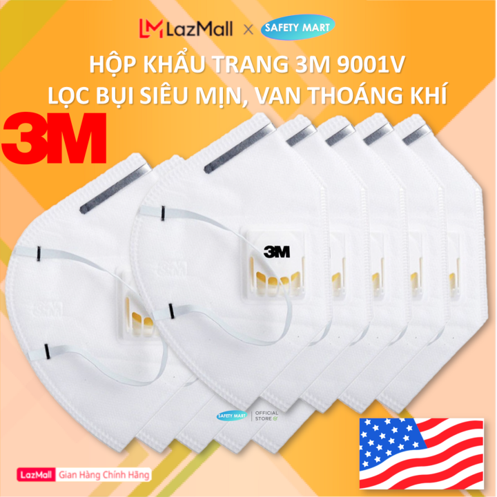 Combo 5 chiếc Khẩu trang 3M 9001 / 3M9001V có van kháng khuẩn theo tiêu chuẩn FFP1 Châu Âu, Khẩu ...