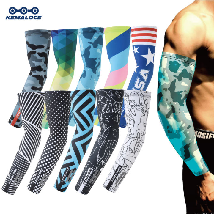 KEMALOCE Sports Arm Sleeve Compressed Running Basketball Cycling Arm ...