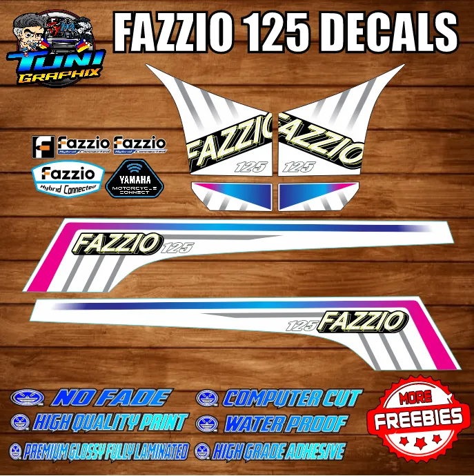 FAZZIO 125 FZ6 STRIPPING DECALS (HIGH QUALITY PRINT,LAMINATED ...