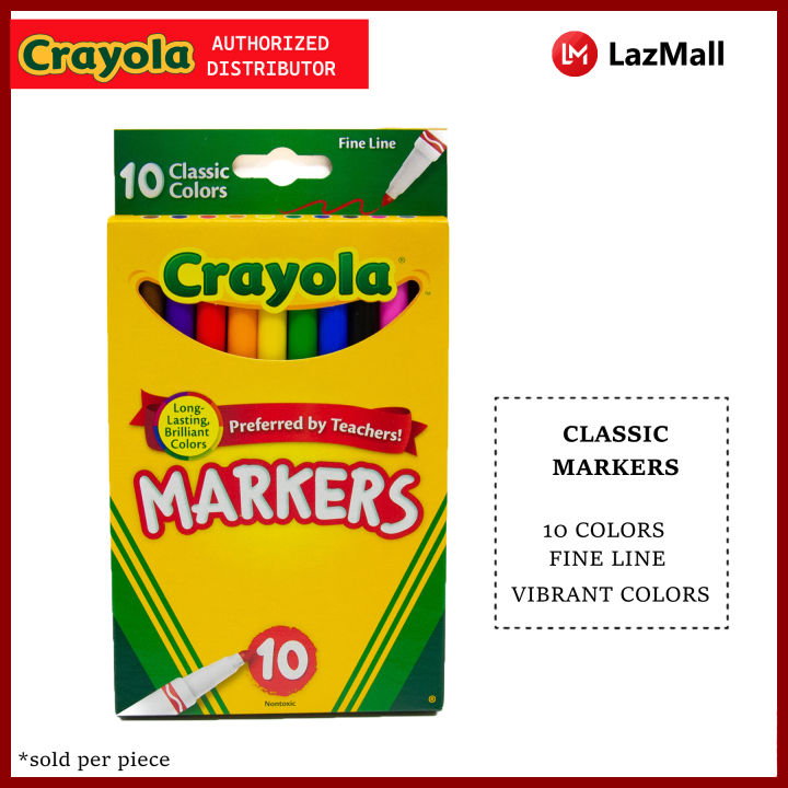 Crayola Classic Fine Line Markers 10 Colors | Lazada PH