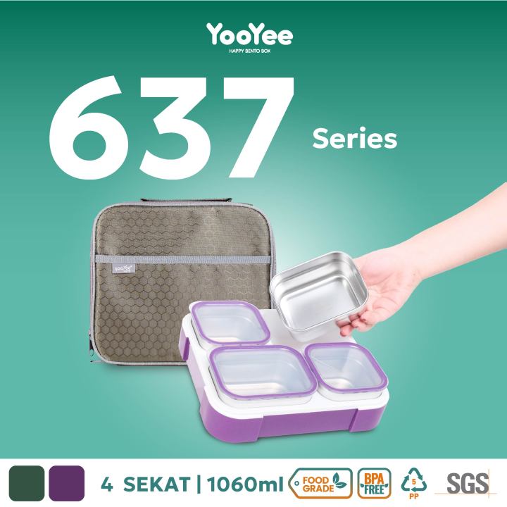 Yooyee Kotak Makan Stainless Steel 4 Sekat | Lazada Indonesia