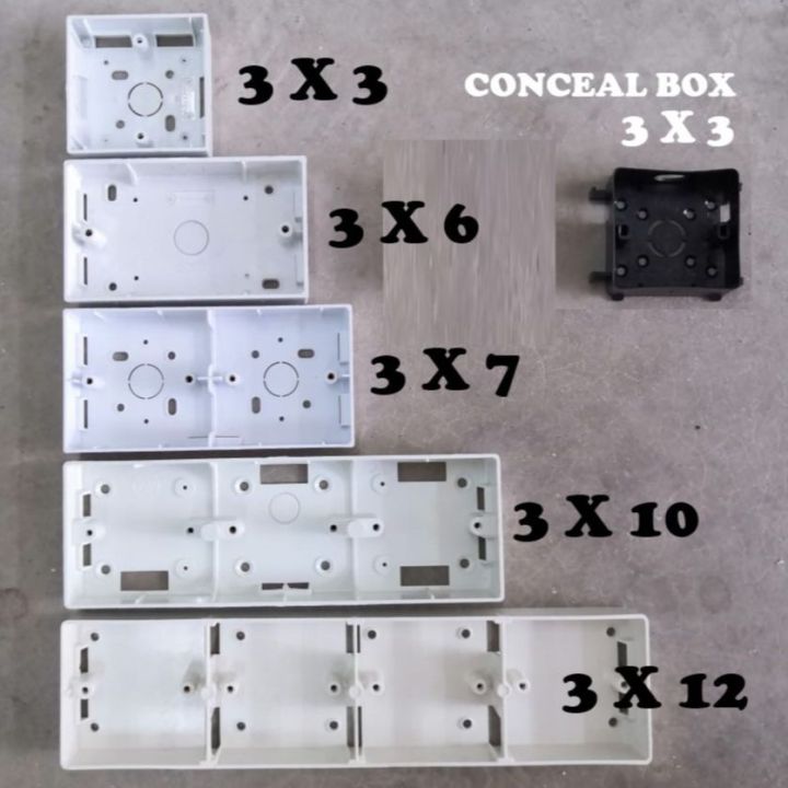 READY STOCK PVC Nut Box Surface / Switch Socket Base Box 3x3 3x6 3x7 ...