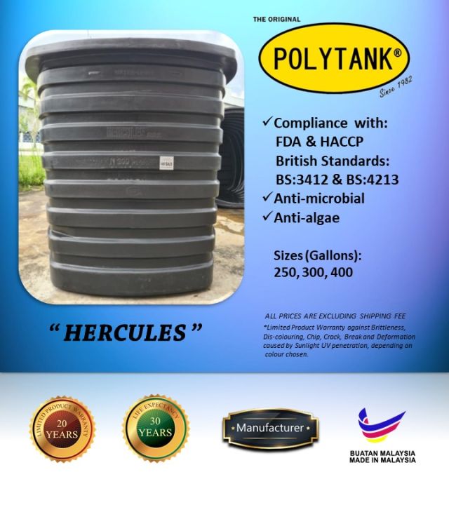 Water Tank - PolyTank Hercules N300/400 (400 Gallons) PE Tank, Liquid ...