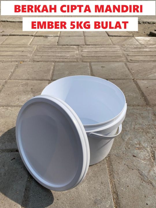 Ember Bekas Cat 5kg putih / Pail Plastik Bekas / Ember 5 Liter/ Pot ...