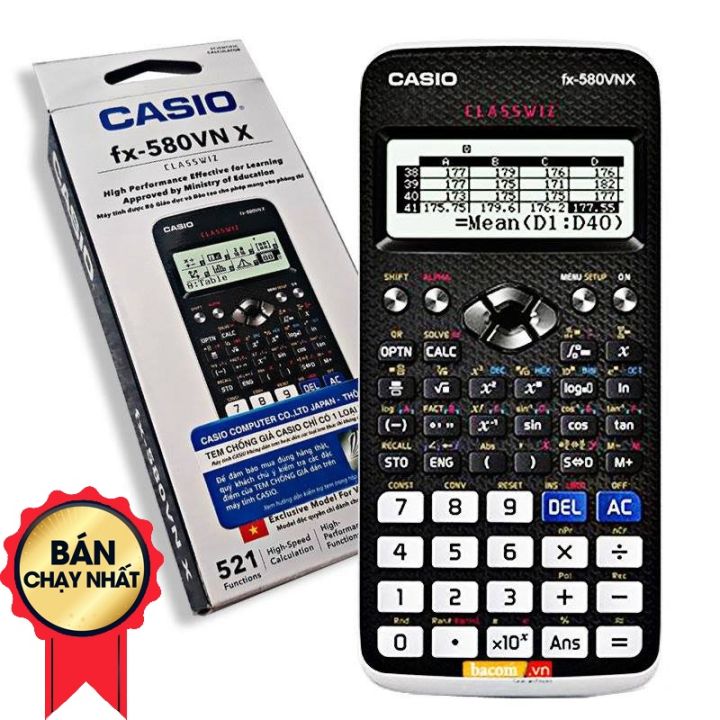 Máy tính học sinh CASIO FX-580VN X Hàng Thailand Tính Toán Nhanh,Độ ...