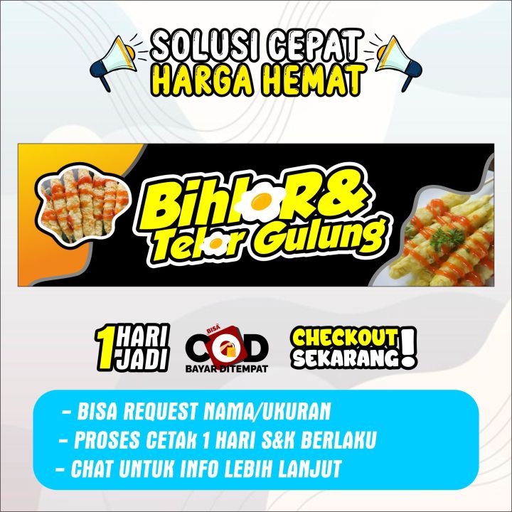 Spanduk/Banner Telor Gulung Custom Ukuran 200 x 60 | Lazada Indonesia
