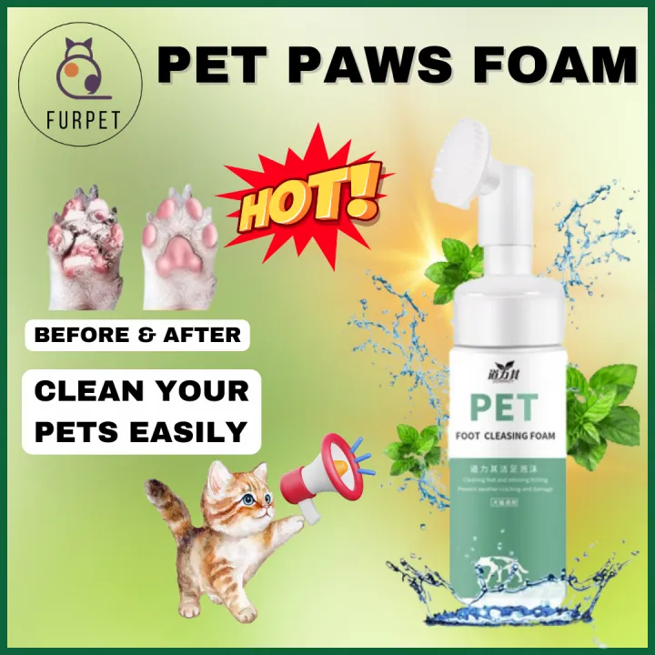 FURPET Pet Foot Paw Cleansing Foam Cat Dog Foot Wash Foot Care Scrub ...