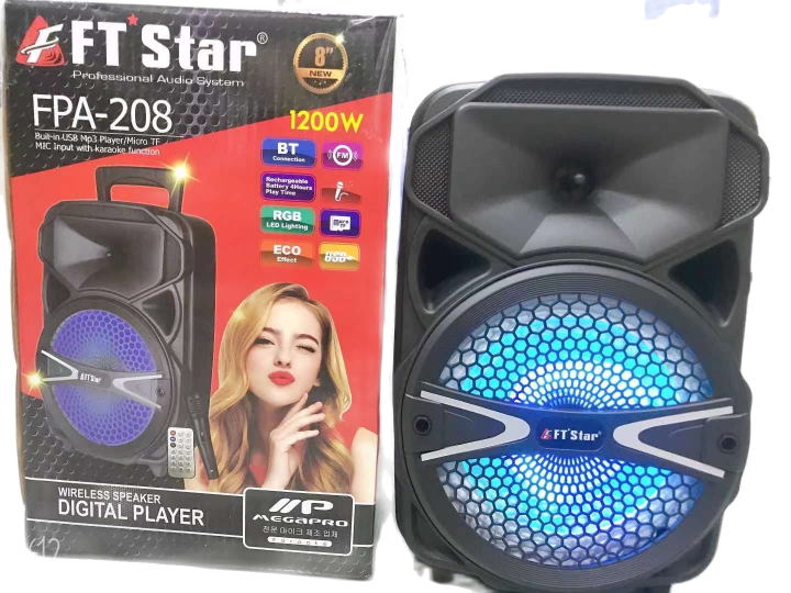 FT-Star 8" LED Party Speaker with Bluetooth, Micro SD, FM and Free ...