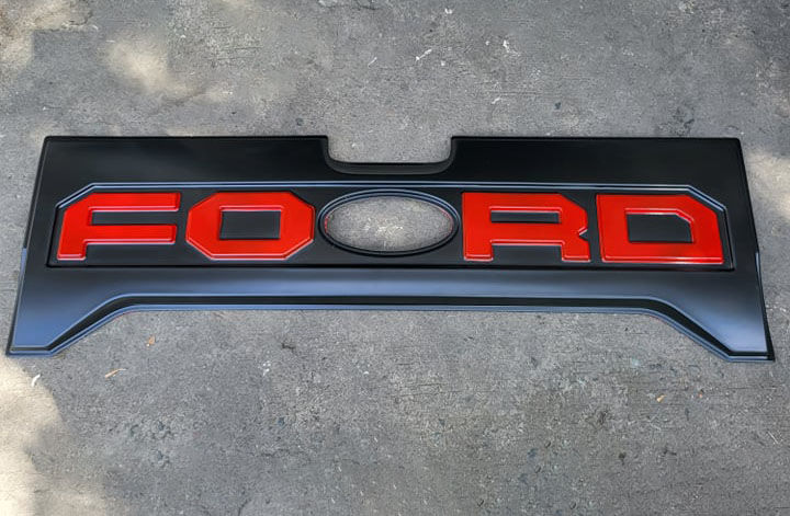 Ford Ranger Rear Cladding with Hole (Red Font) | Lazada PH