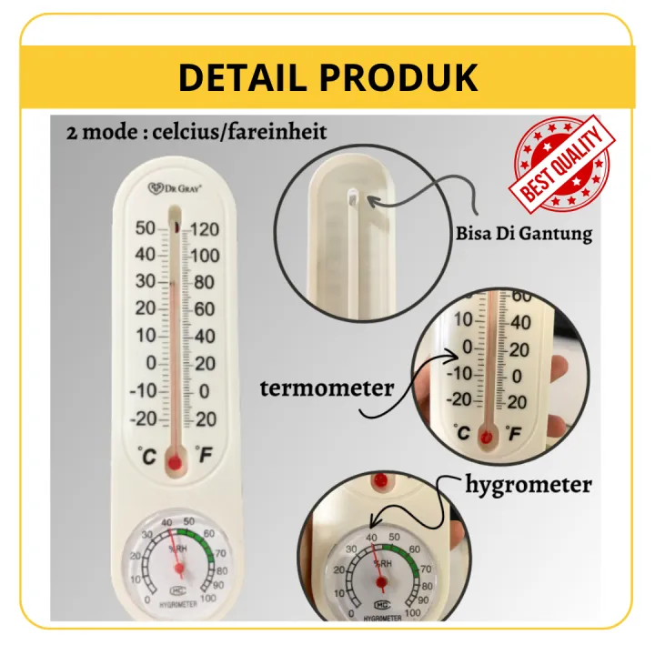 Termometer analog 9 inch Dinding Alat pengukur suhu ruangan [HG9] | Lazada Indonesia