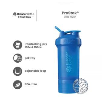 [Authentic] BlenderBottle ProStak 22oz Shaker with Additional Storage ...