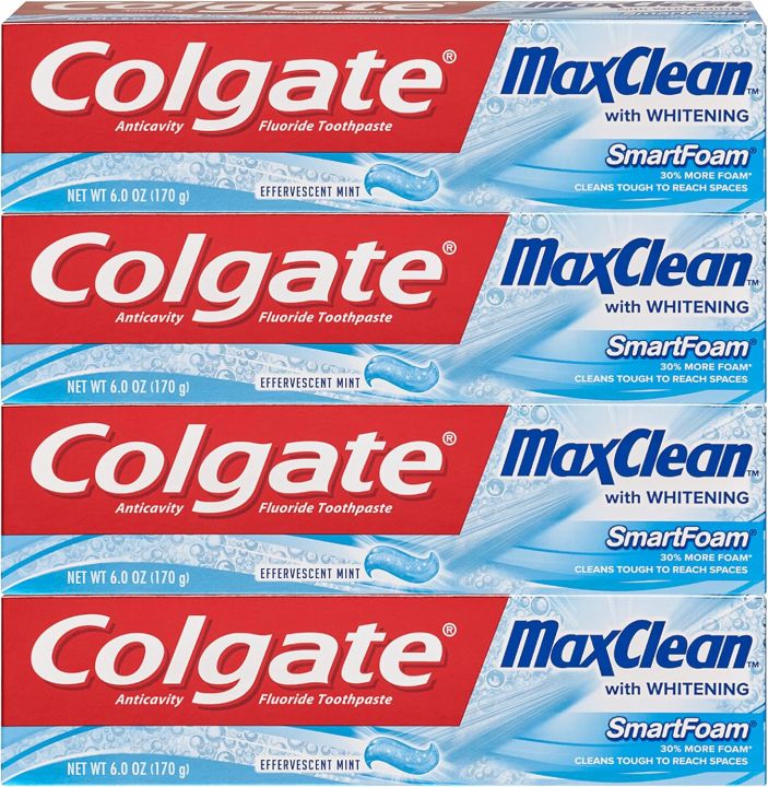 Colgate Max Clean Whitening Foaming Toothpaste with Fluoride ...