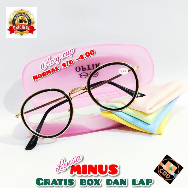 COD... Kacamata MINUS (-) Rabun Jauh Double Ring Tangkai Besi Model Opa ...