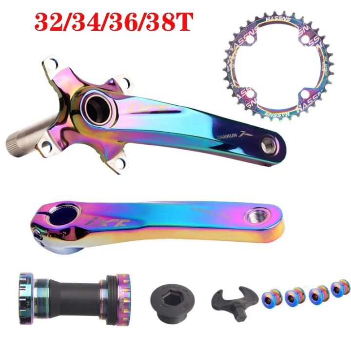 MTB bike crankset IXF crank arm Hollowtech 104 Bcd crank 2 crown dazzle ...