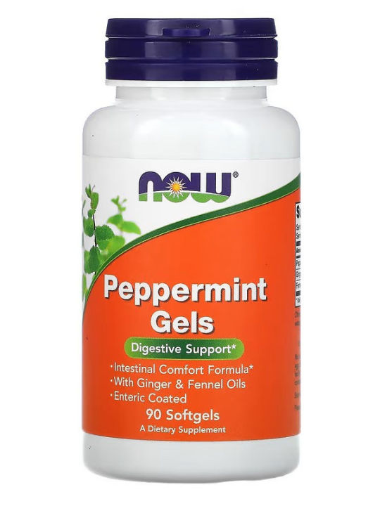 U.S. Now foods Peppermint Oil Peppermint Gel 90 Enteric Soft Capsule ...