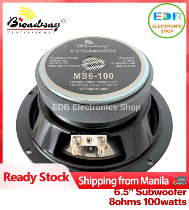 HK 6.5" Subwoofer Speaker 8ohms 100watts MS6-100 | Lazada PH
