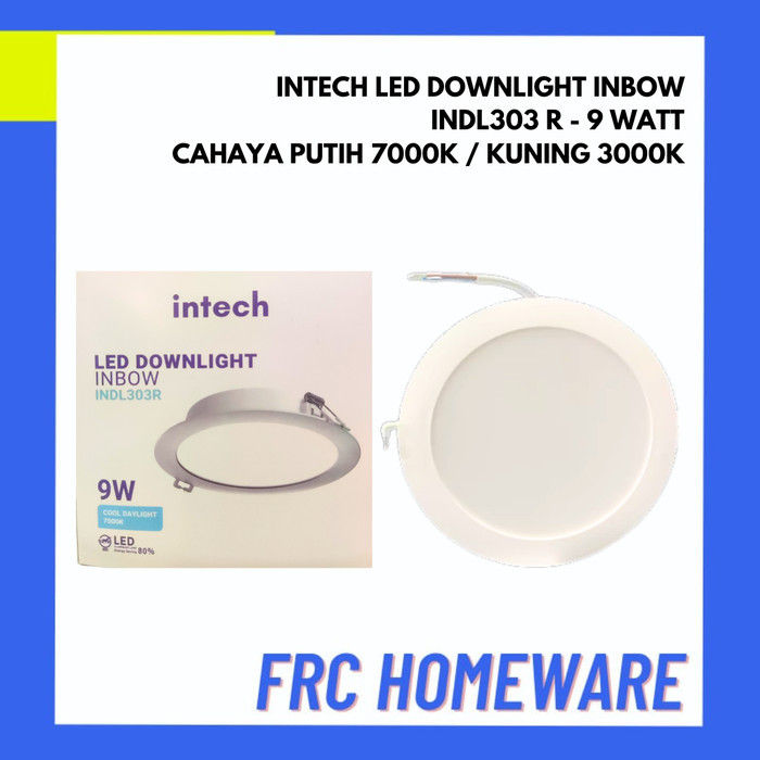 INTECH Lampu Downlight LED INDL303R 9 Watt - Lampu Plafon Bulat - Lampu ...