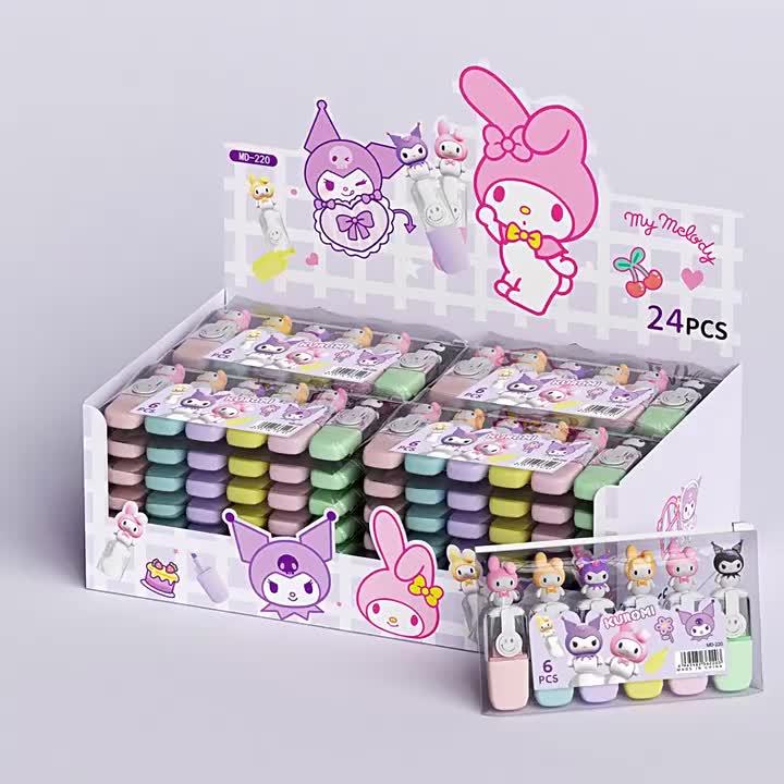 การ์ตูนน่ารัก Sanliou มินิ 6 ปากกาเน้นข้อความสีชุดปากกามาร์กเกอร์สี ...