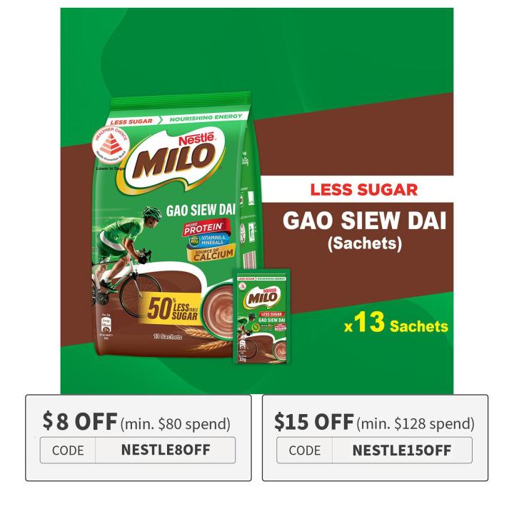 Milo Gao Siew Dai Less Sugar Chocolate Malt Powder With Milk (13 ...