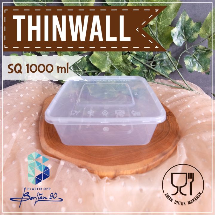 Thinwall Sq 1000 Ml Isi 25 Kotak Makan Foodgrade Food Container