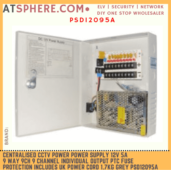 Centralized CCTV Power Supply 12V 5A 9 Way 9ch 9 Channel Individual ...
