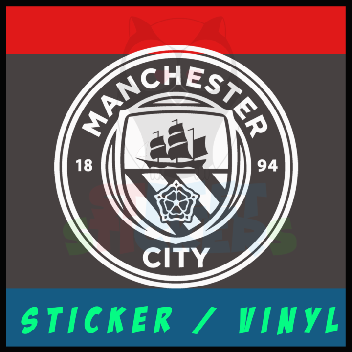 Manchester City F.C Football Club Custom Sticker Kereta Notebook Decal ...
