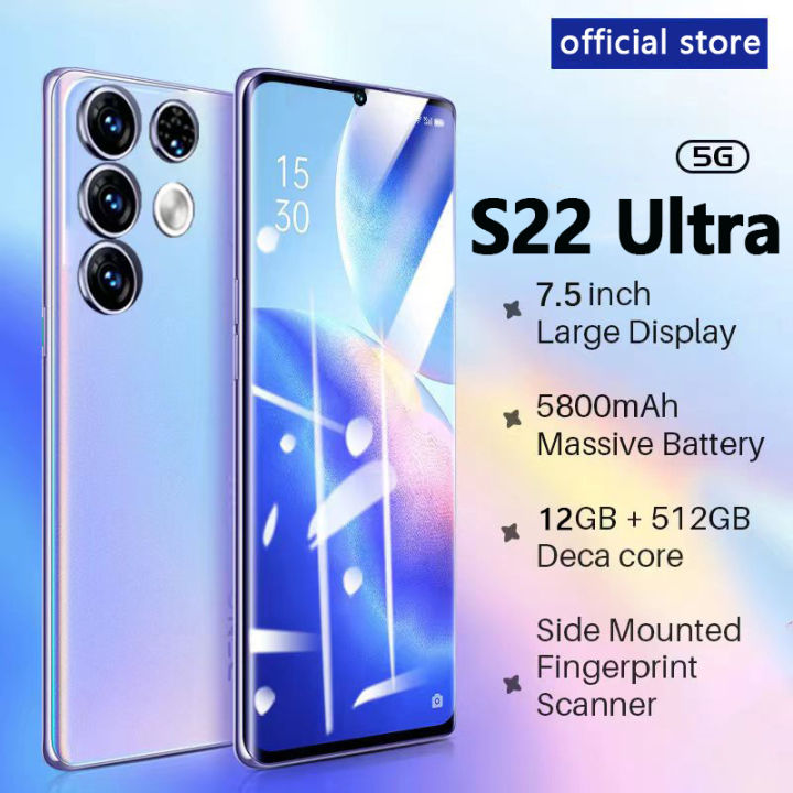 BEST- Galaxy S22 Ultra Android phone 4g/5g 58MP 7.5inch 16GB + 512GB ...