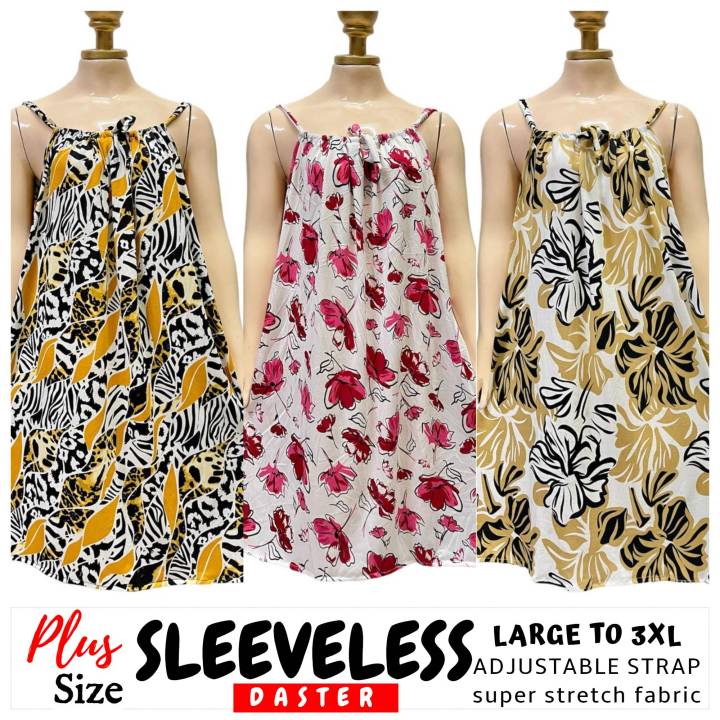 Plussize sleeveless Duster Pambahay / Plus size spagetti Daster ...