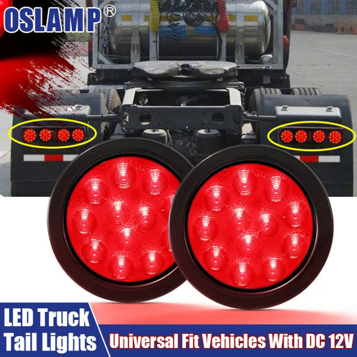 12LEDs Universal Tail Lights For Trailer Tractor Semi-trailer Dump ...