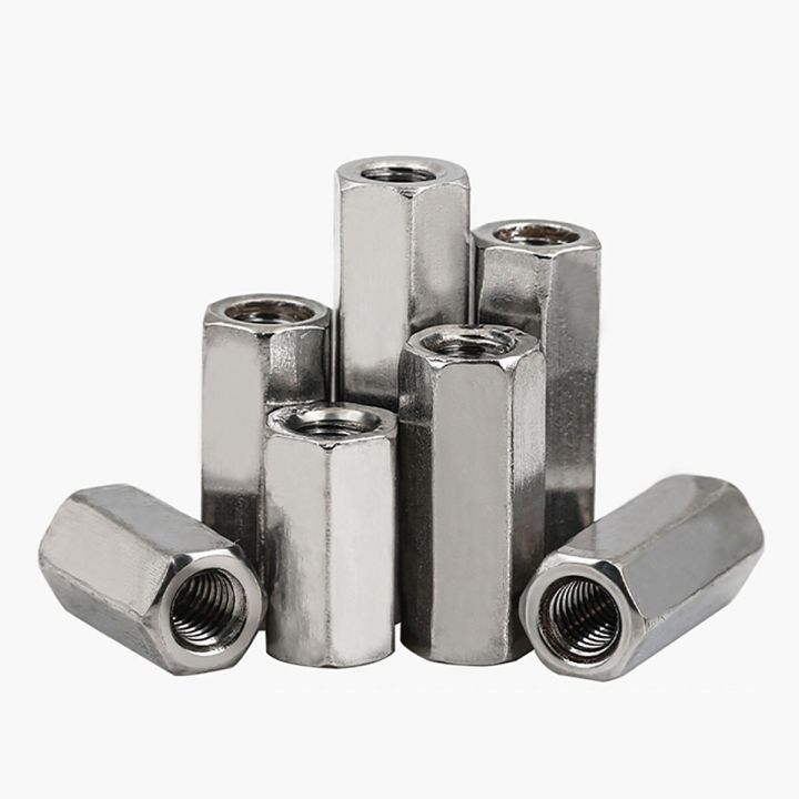Right and Left Thread Hex Rod Coupling Nuts 304 Stainless Steel Long ...