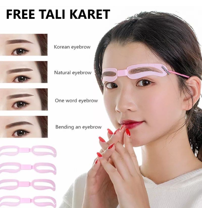 Cetakan Alis 4 in 1 Dengan 4 Model Bentuk Alis Free Tali Karet ...
