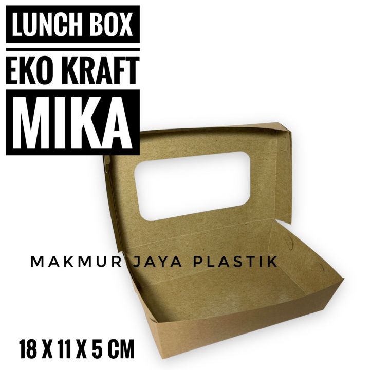 [ 10 PC ] DUS LUNCH BOX EKO KRAFT MIKA UKURAN 18 X 11 X 5 CM | Lazada ...
