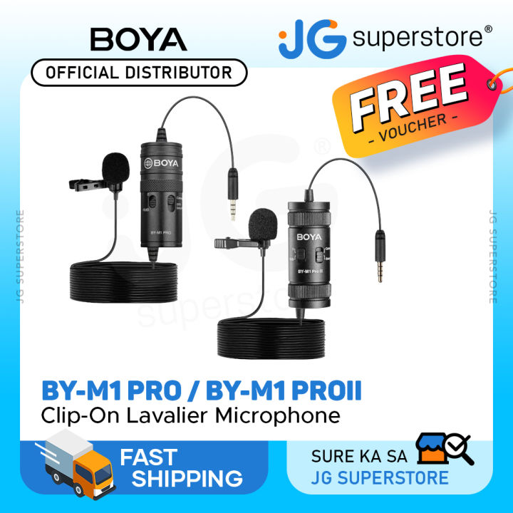 Boya BY-M1 Pro / BY-M1 Pro II Universal Lavalier Condenser Microphone with Clip-On, 3.5mm TRRS ...